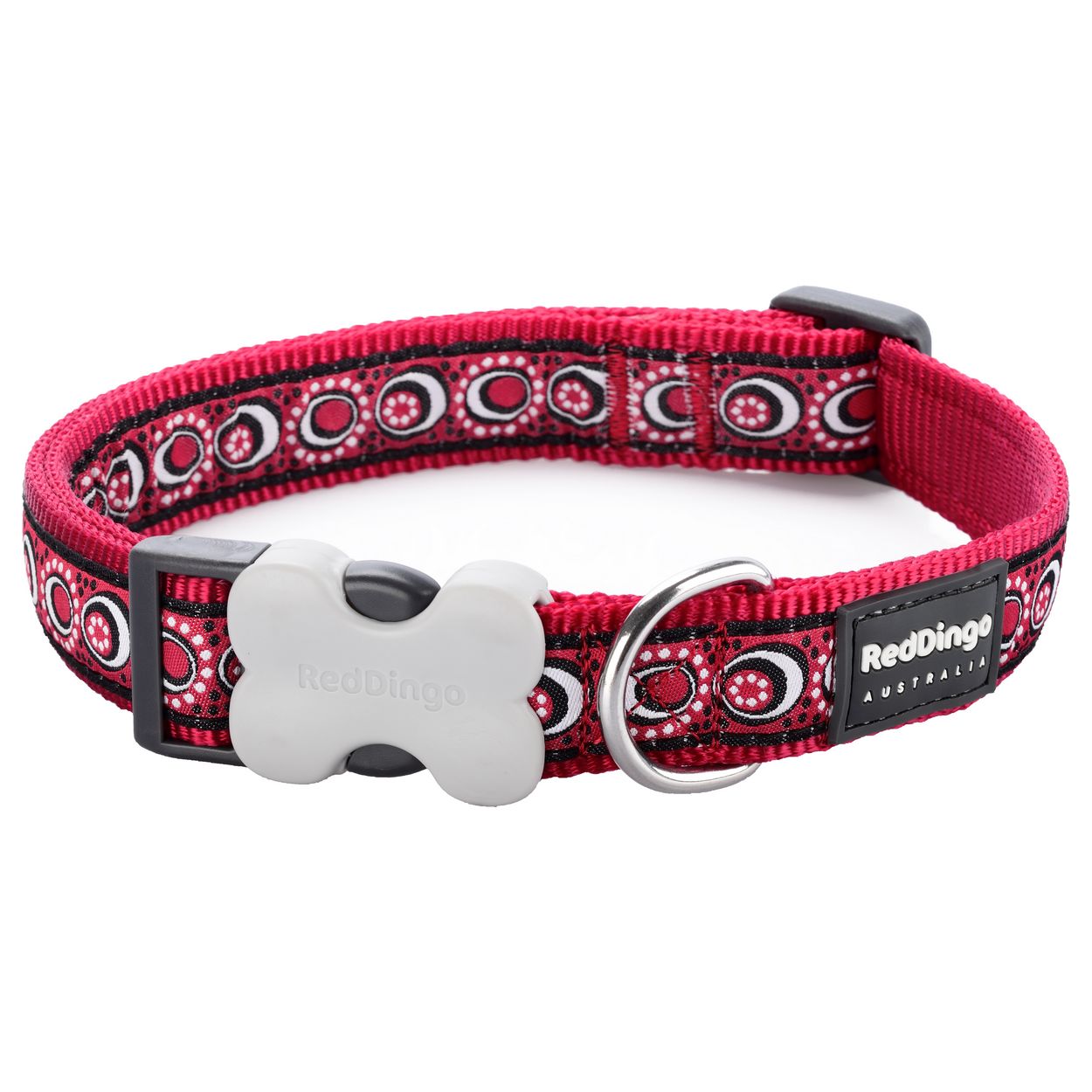 Red Dingo Cosmos Red Medium Dog Collar, globaldogshop.com - Red Dingo